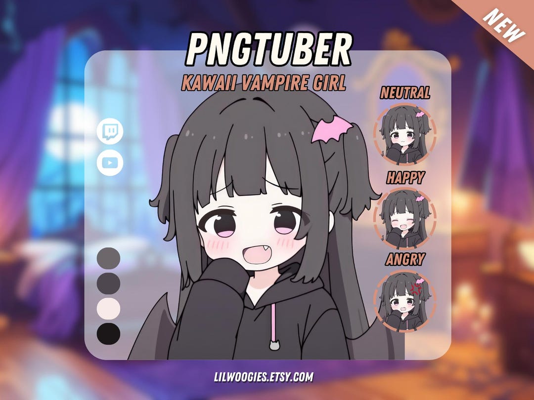 Kawaii Vampire Girl Pngtuber | Kawaii | Ready for Twitch | Streamlabs ...
