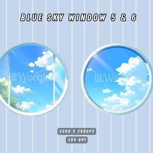 Vtuber Windows Blue Sky 10x| Pngtuber | Transparent Props | Cute ...