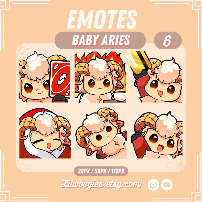 Zodiac Baby Aries Twitch Emotes, Twitch Sub Emotes, Chibi Emotes ...
