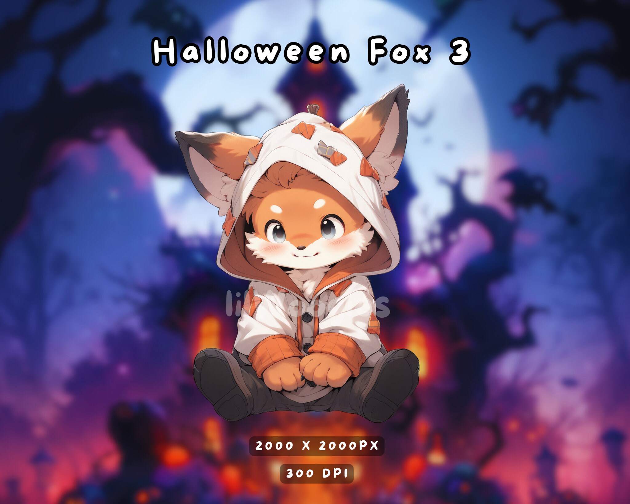 3x Vtuber Foxes | Halloween | Transparent | Cute | Kawaii | Spooky ...