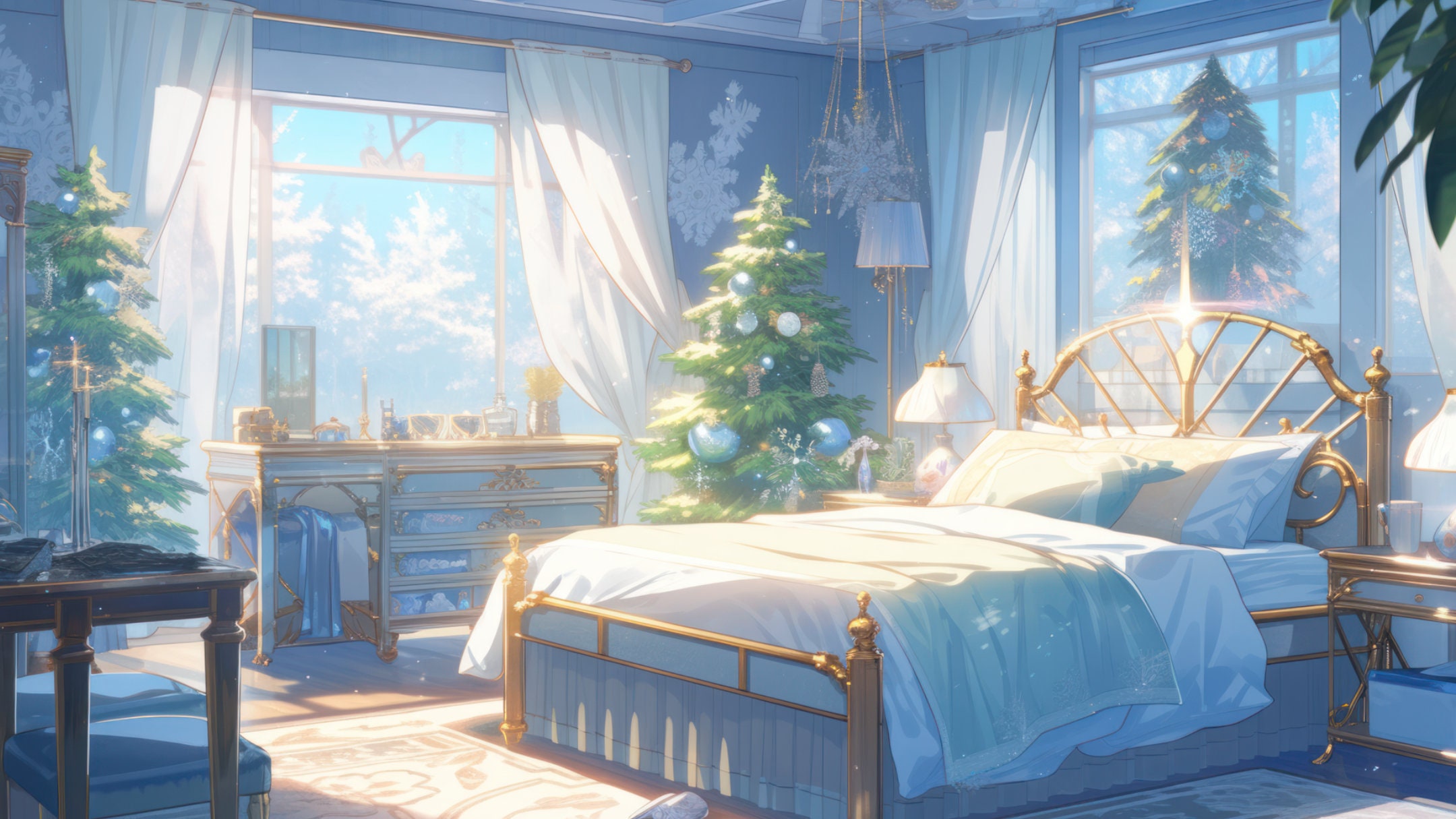 4x Animated Snow Rooms Background Vtuber Overlay Twitch Stream Cozy ...