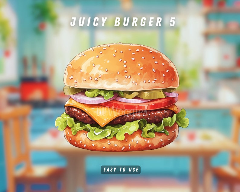 Vtuber Juicy Burgers 5x | Pngtuber | Transparent Props | Cute Fastfood ...