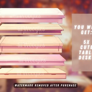Vtuber Cute Table Desks 5x | Pngtuber | Transparent Props | Cute ...