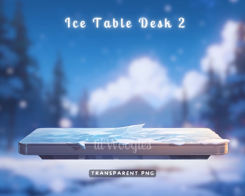 5x Ice Table Desks | Pngtuber | Transparent | Cute | Vtuber Assets ...