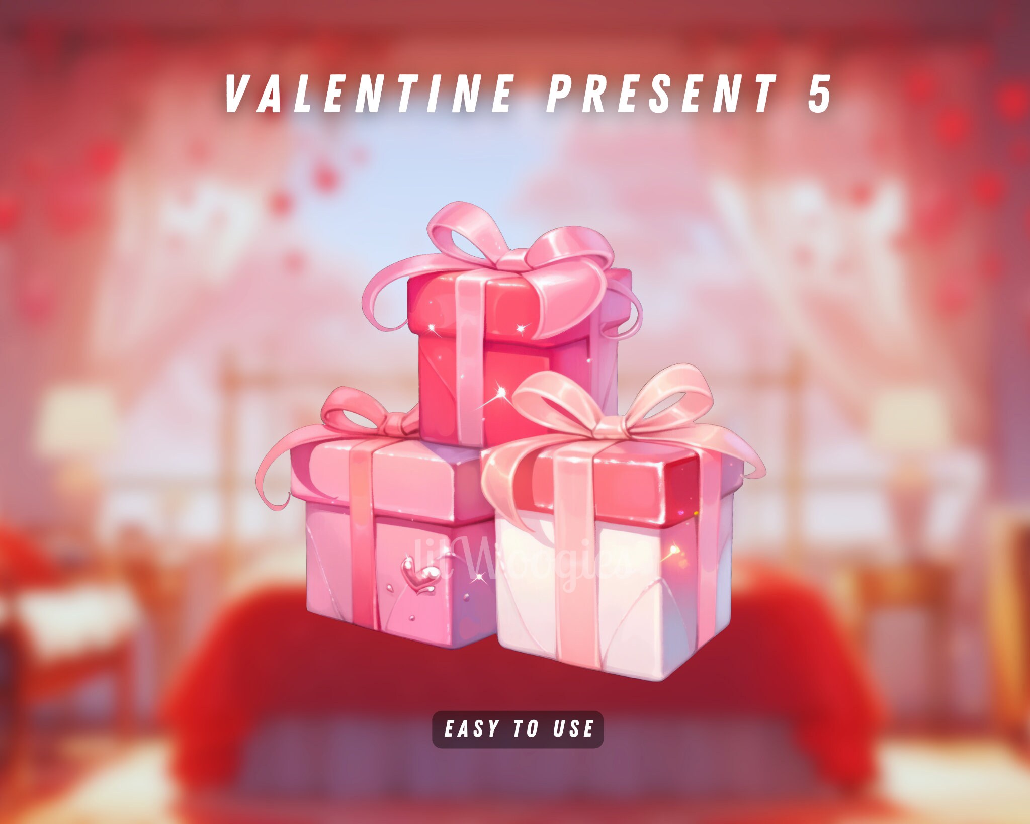 5x Valentine Presents Love-themed Gifts Vtuber Assets Anime Pngtuber ...
