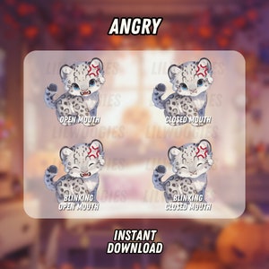 Pngtuber Baby Snow Leopard | Kawaii | Ready for Twitch | Vtuber Avatar ...