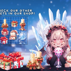4x Vtuber Ice Throne Chairs | Pngtuber | Transparent | Cute | Assets ...