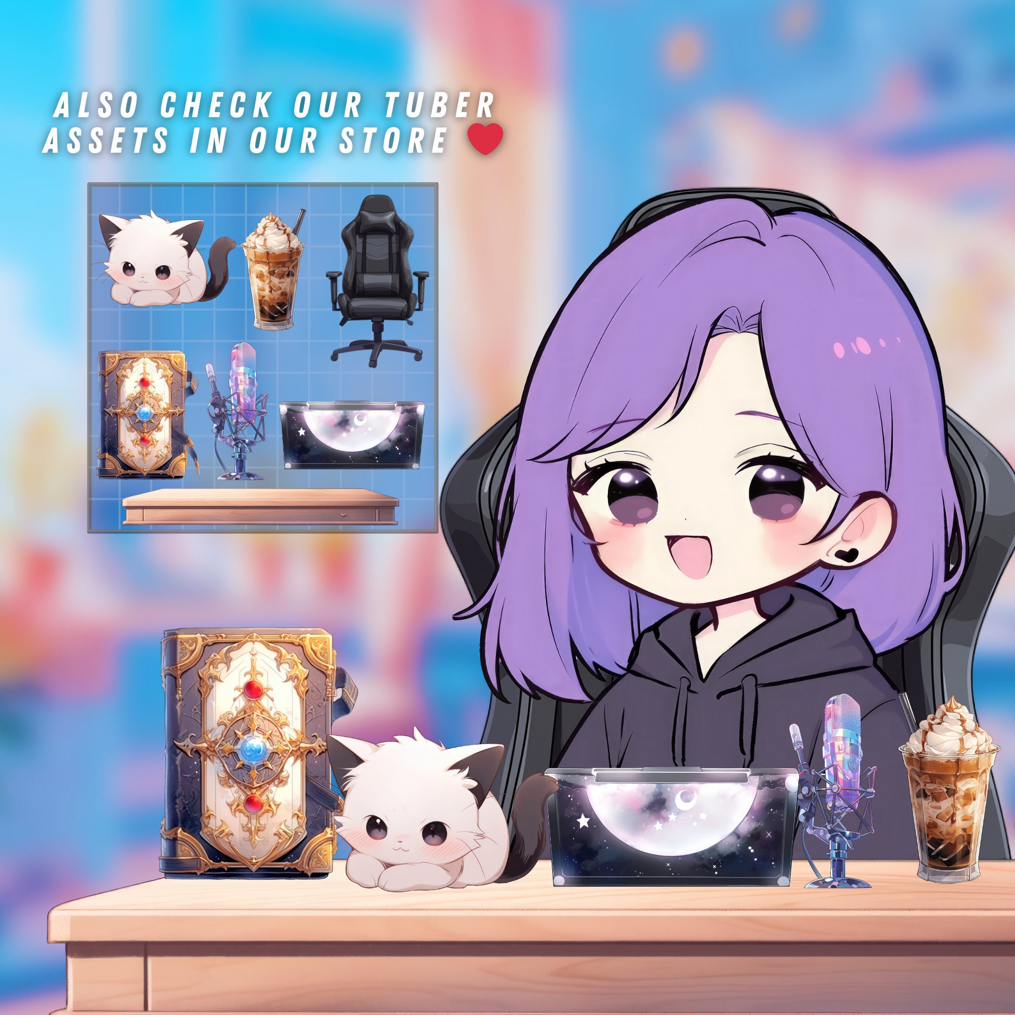 Cute Red Hair Girl Pngtuber | Kawaii | Ready for Twitch | Streamlabs ...