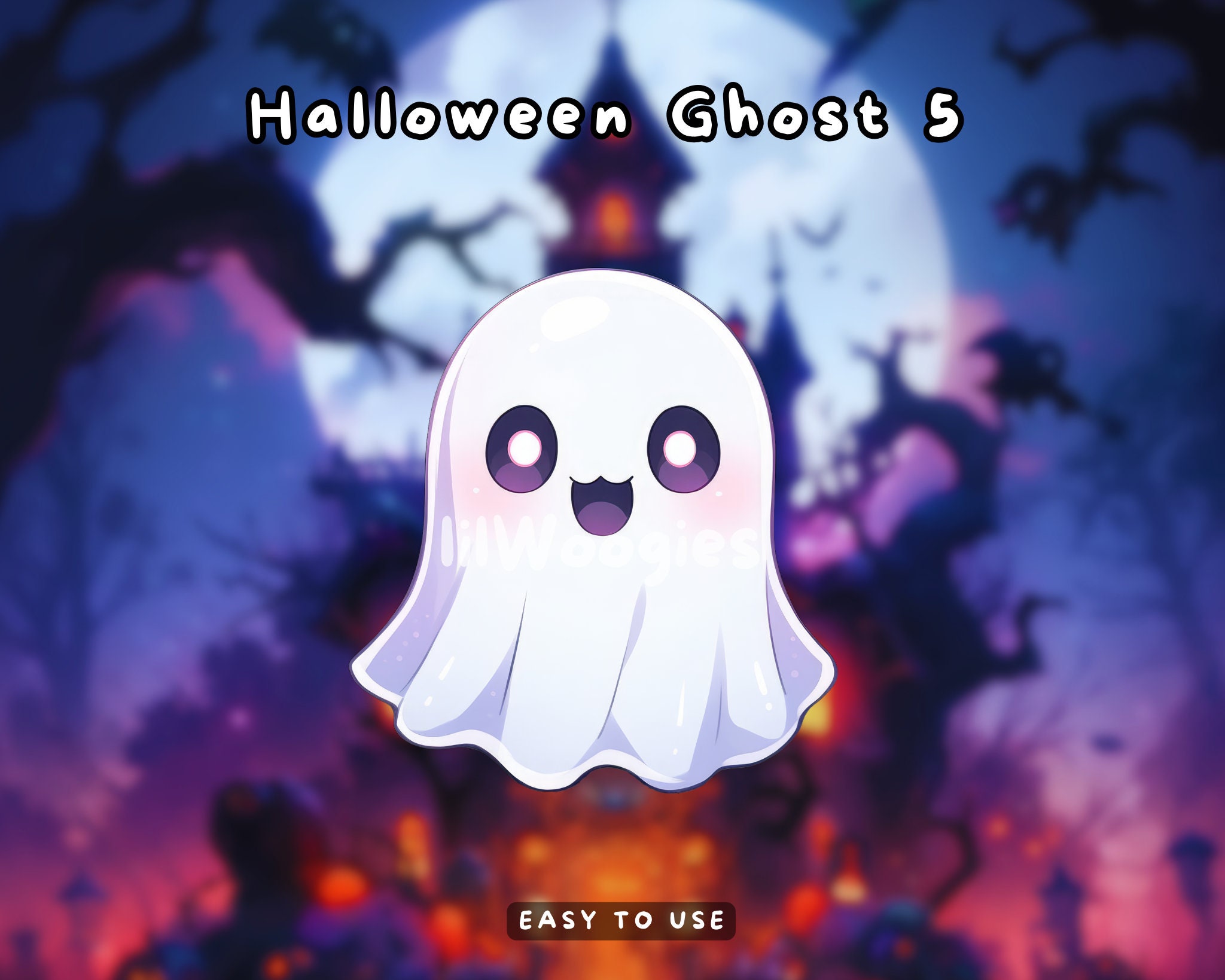 5x Vtuber Halloween Ghost Pets Transparent Cute Kawaii Spooky Glossy ...