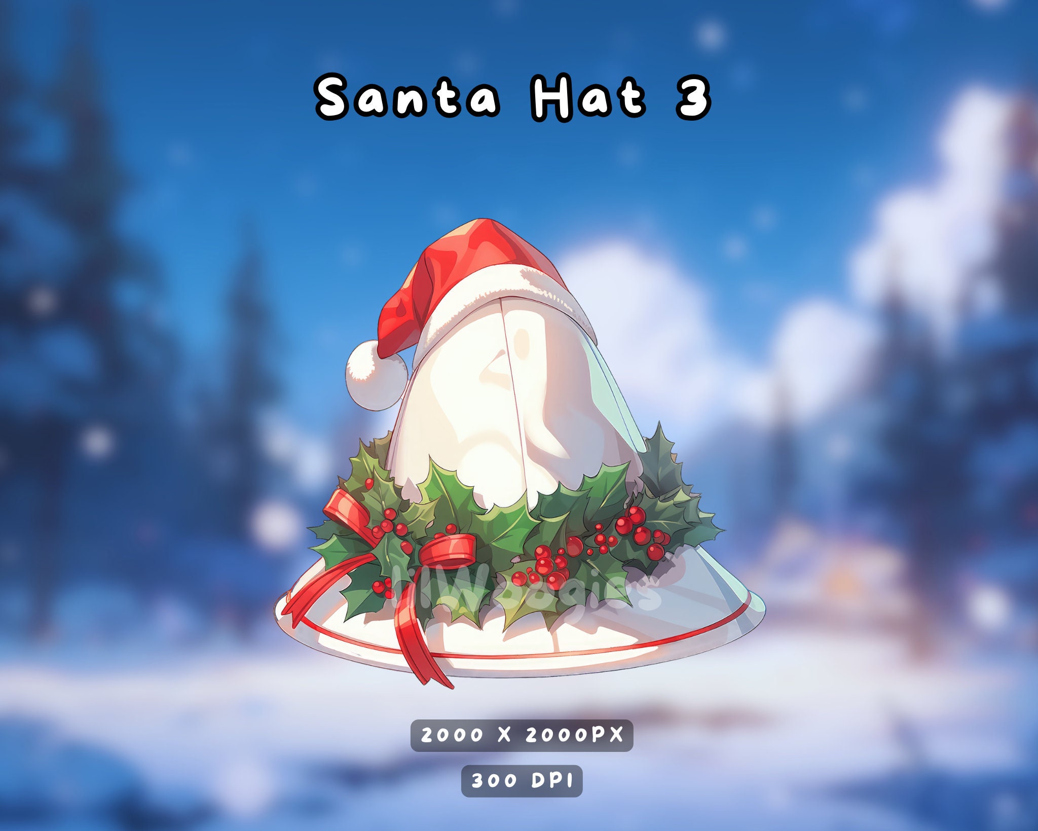 3x Vtuber Santa Hats Cute Kawaii Christmas Winter Snow Cozy Red Hats ...