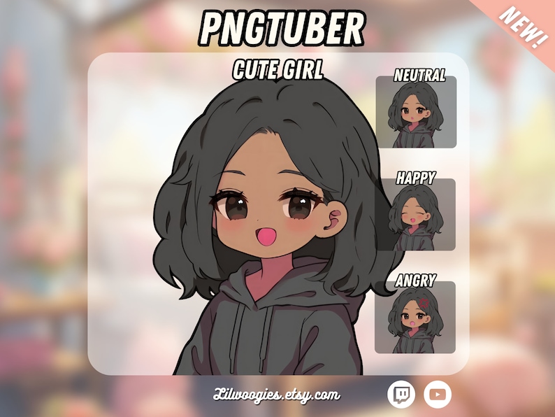 Cute Girl Pngtuber Kawaii Ready for Twitch Streamlabs Vtuber Avatar ...