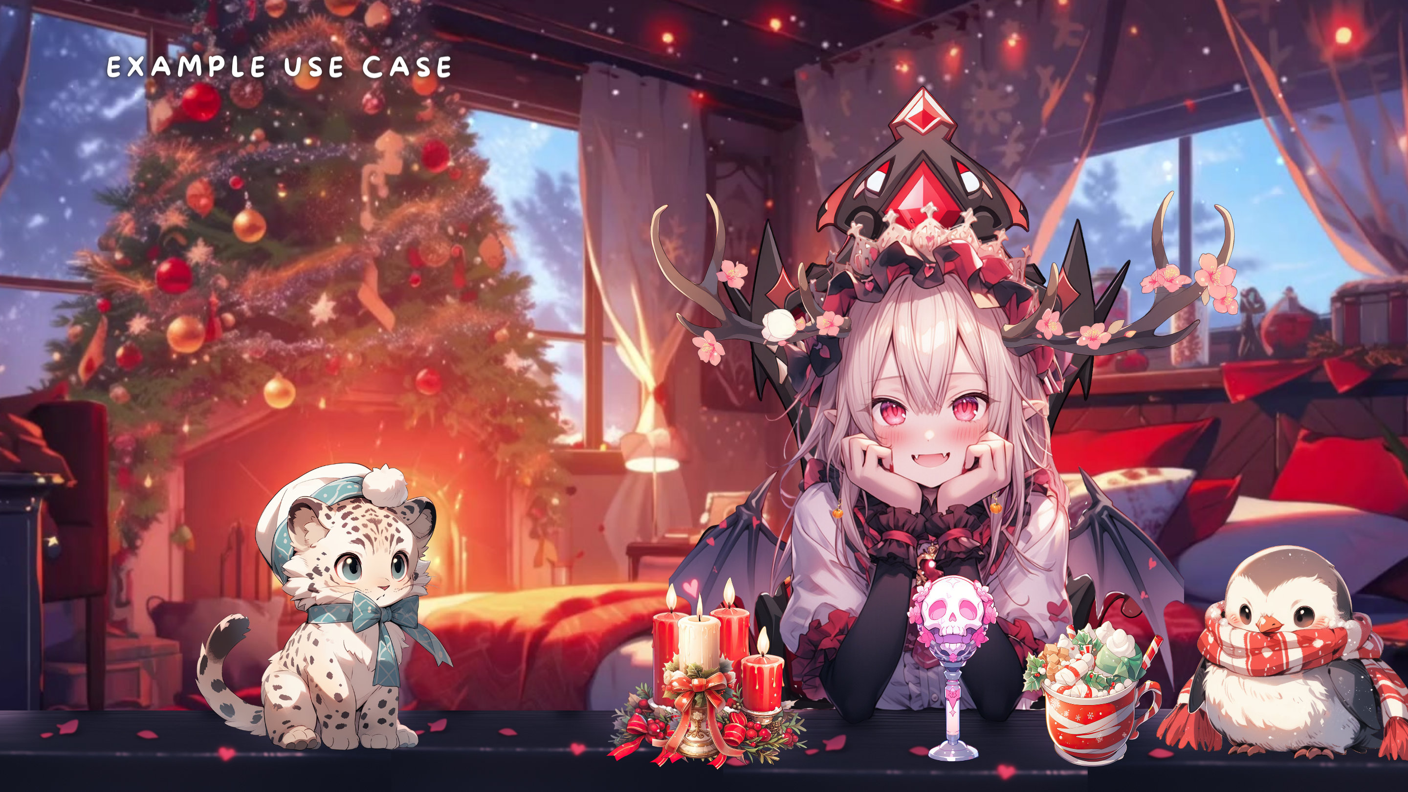 4x Animated Christmas Rooms Background Vtuber Overlay Twitch Stream ...