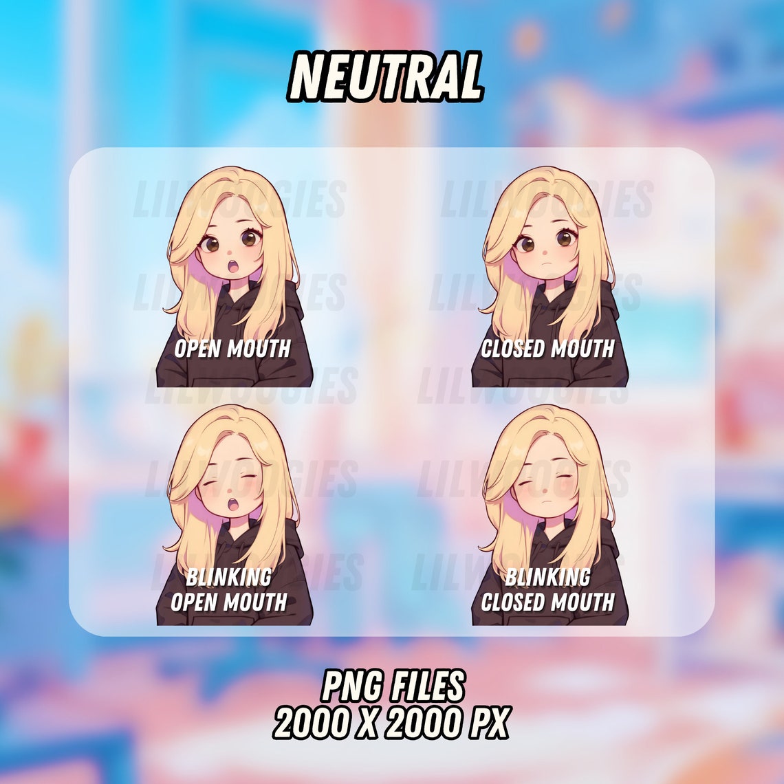 Cute Blond Girl Pngtuber | Kawaii | Ready for Twitch | Streamlabs ...