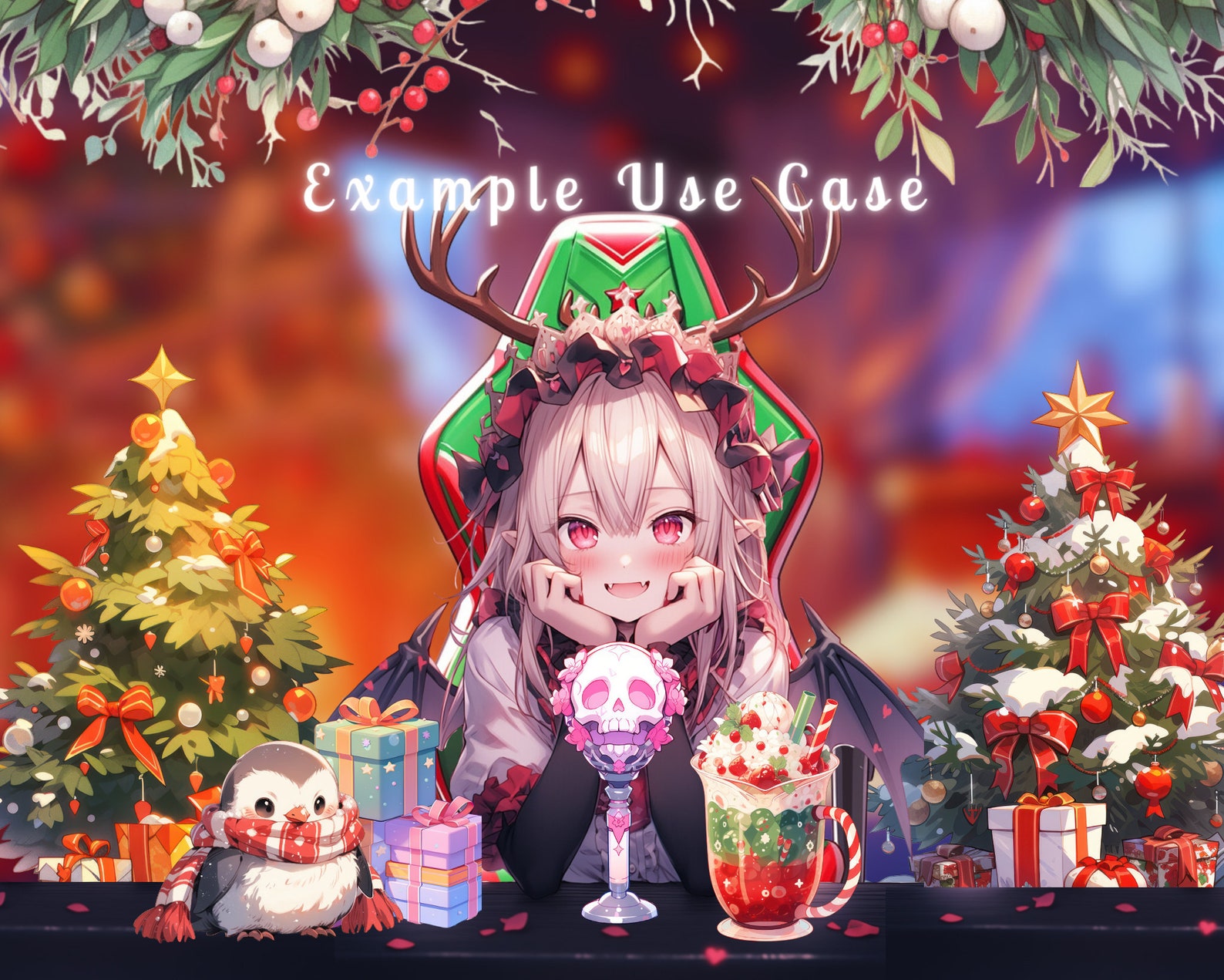 Christmas Vtuber Bubble Tea 5x Transparent Xmas Beverage Cozy Digital ...