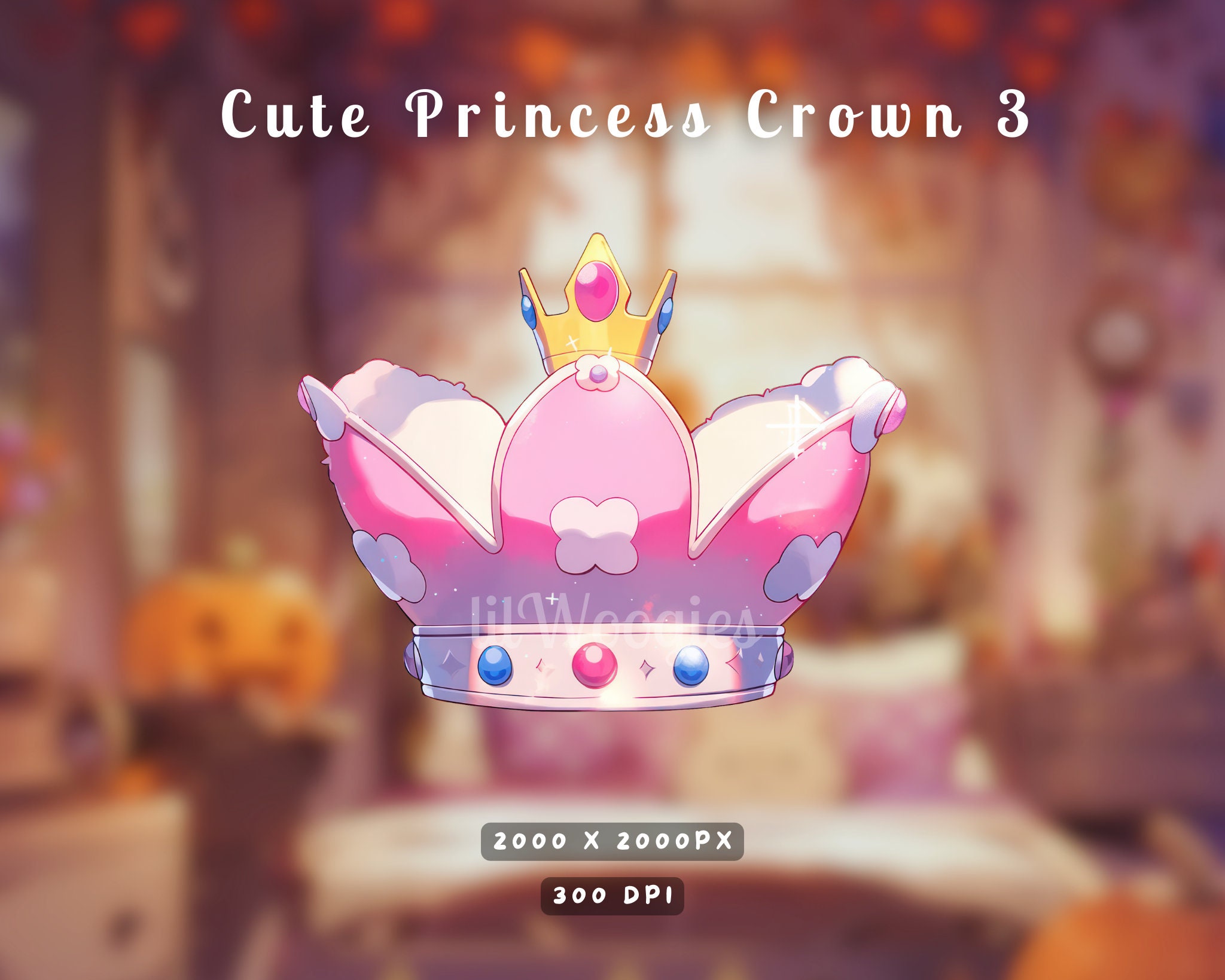5x Vtuber Princess Crowns Cute Kawaii Royalty Cozy Queens Hats Digital ...