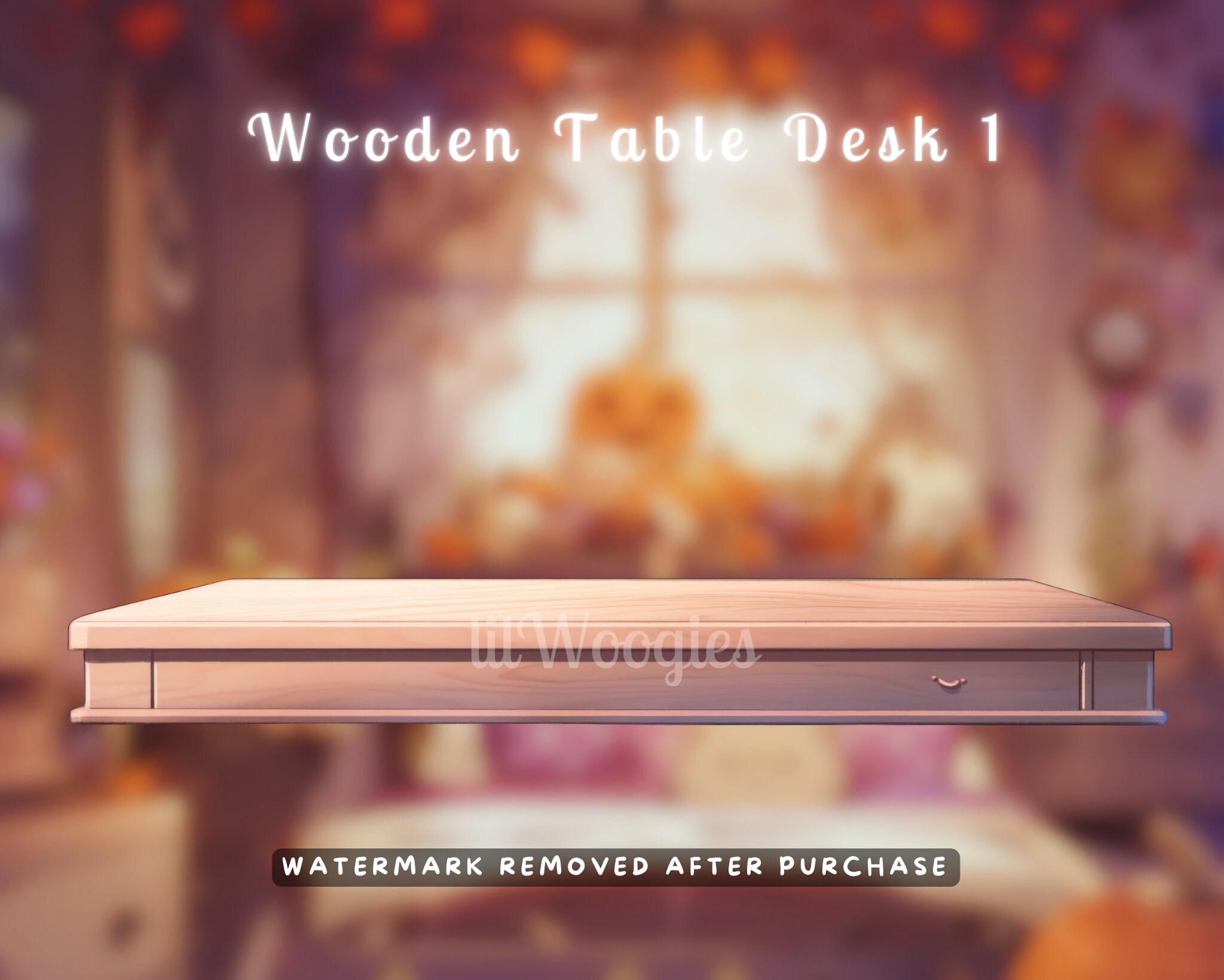 Vtuber Wooden Table Desks 5x | Pngtuber | Transparent Props | Cute ...