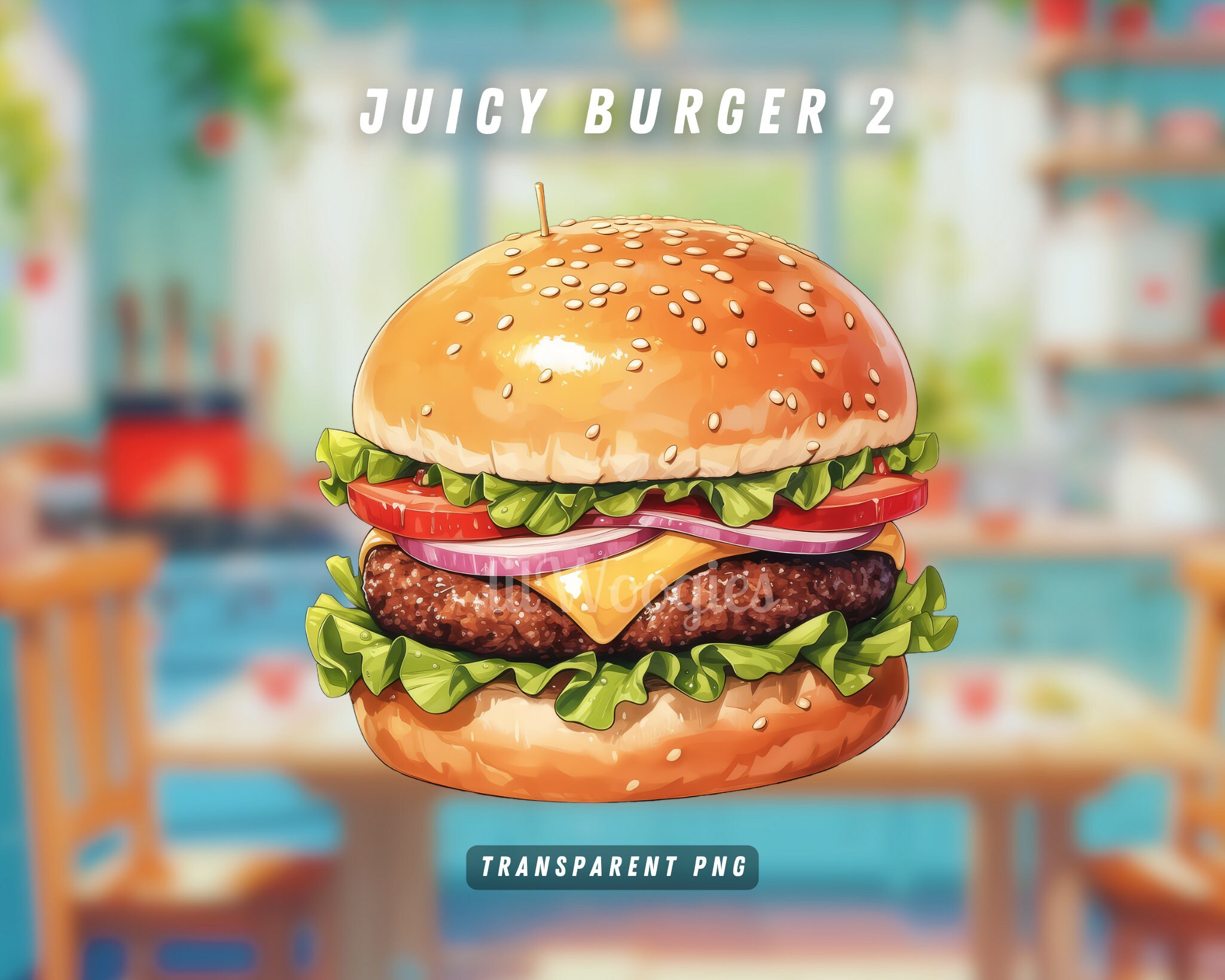 Vtuber Juicy Burgers 5x | Pngtuber | Transparent Props | Cute Fastfood ...