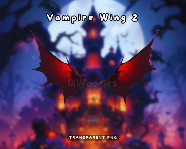 5x Vtuber Halloween Vampire Wings Transparent Cute Kawaii Spooky ...