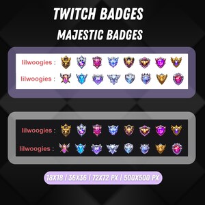 Majestic Sub Badges, Twitch Bit Badges, Sub Badges for Twitch, Twitch ...