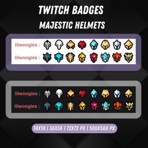 Majestic Warrior Helmets Sub Badges, Twitch Bit Badges, Sub Badges for ...