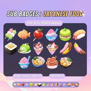 Sub Badges Cute Food for Subscribers - Twitch Sub Badges - Twitch Bit ...