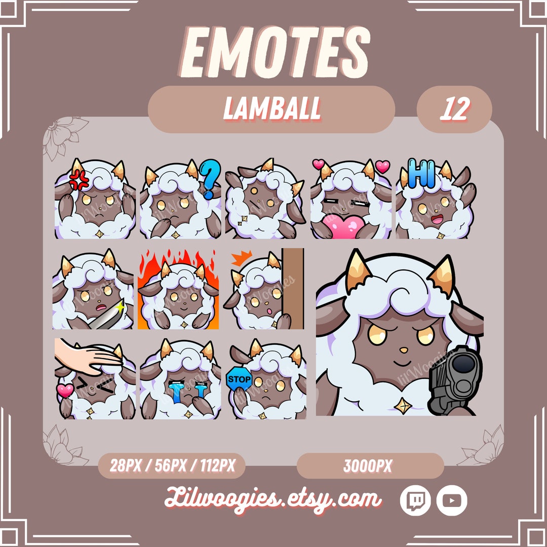 12 Palworld Lamball Twitch Emotes, Twitch Sub Emotes, Chibi Emotes ...