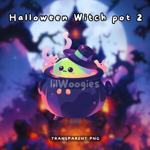 5x Vtuber Halloween Witch Pots | Transparent | Cute | Kawaii | Spooky ...