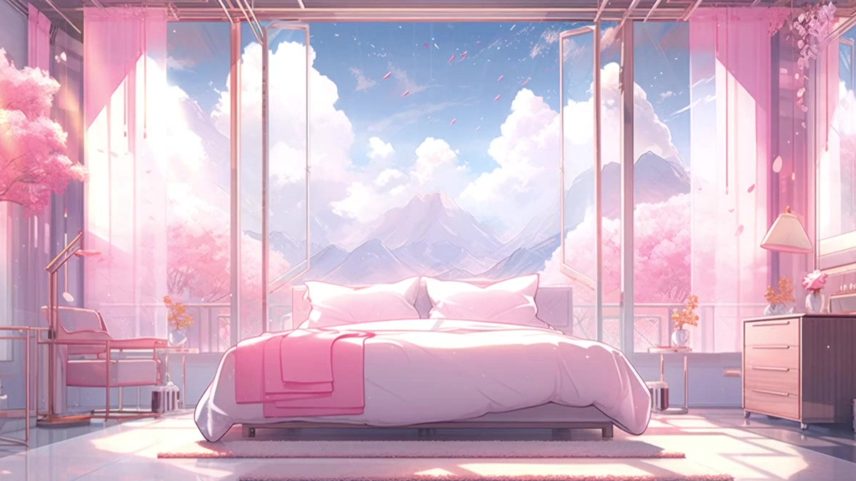 Animated Pink Bedrooms Background Vtuber Overlay Twitch - Etsy