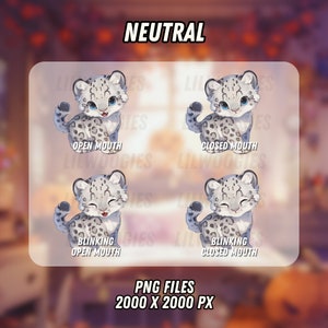 Pngtuber Baby Snow Leopard | Kawaii | Ready for Twitch | Vtuber Avatar ...
