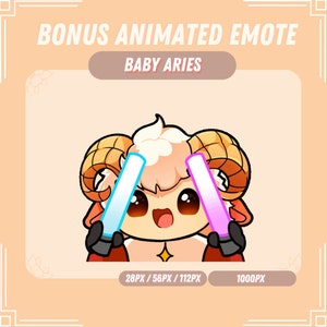 Astrology Aries Twitch Emotes, Twitch Sub Emotes, Chibi Zodiac Emotes ...