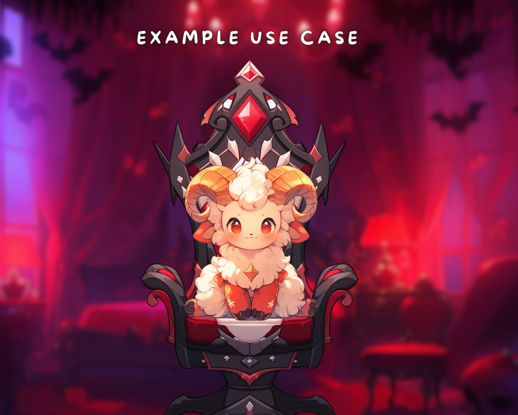 4x Vtuber Vampire Chairs Transparent Cute Kawaii Halloween Glossy ...