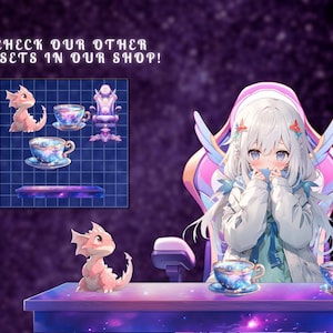 5x Cosmic Star Table Desks | Pngtuber | Transparent | Cute | Vtuber ...