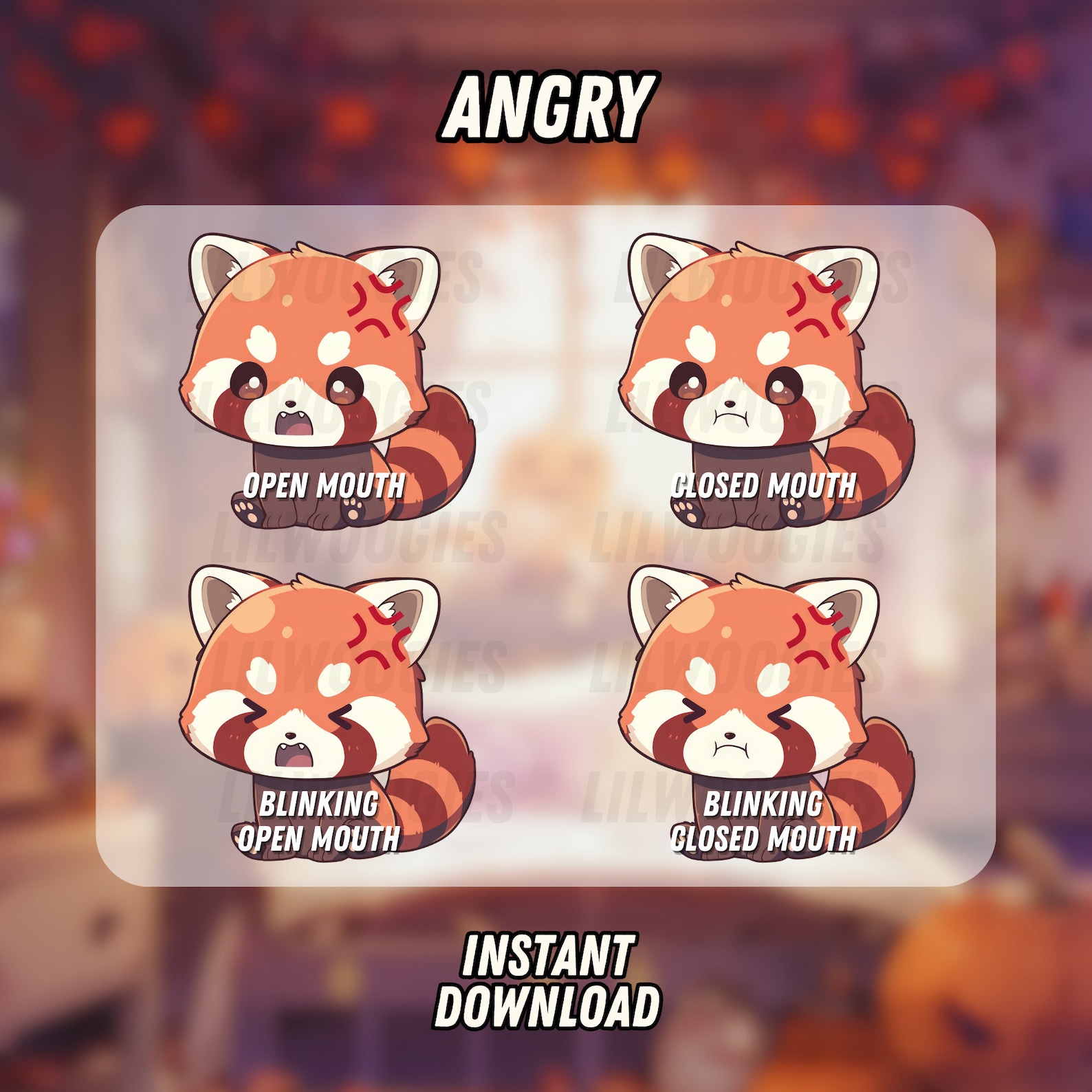 Chibi Red Panda Pngtuber Kawaii Ready for Twitch Vtuber Avatar ...