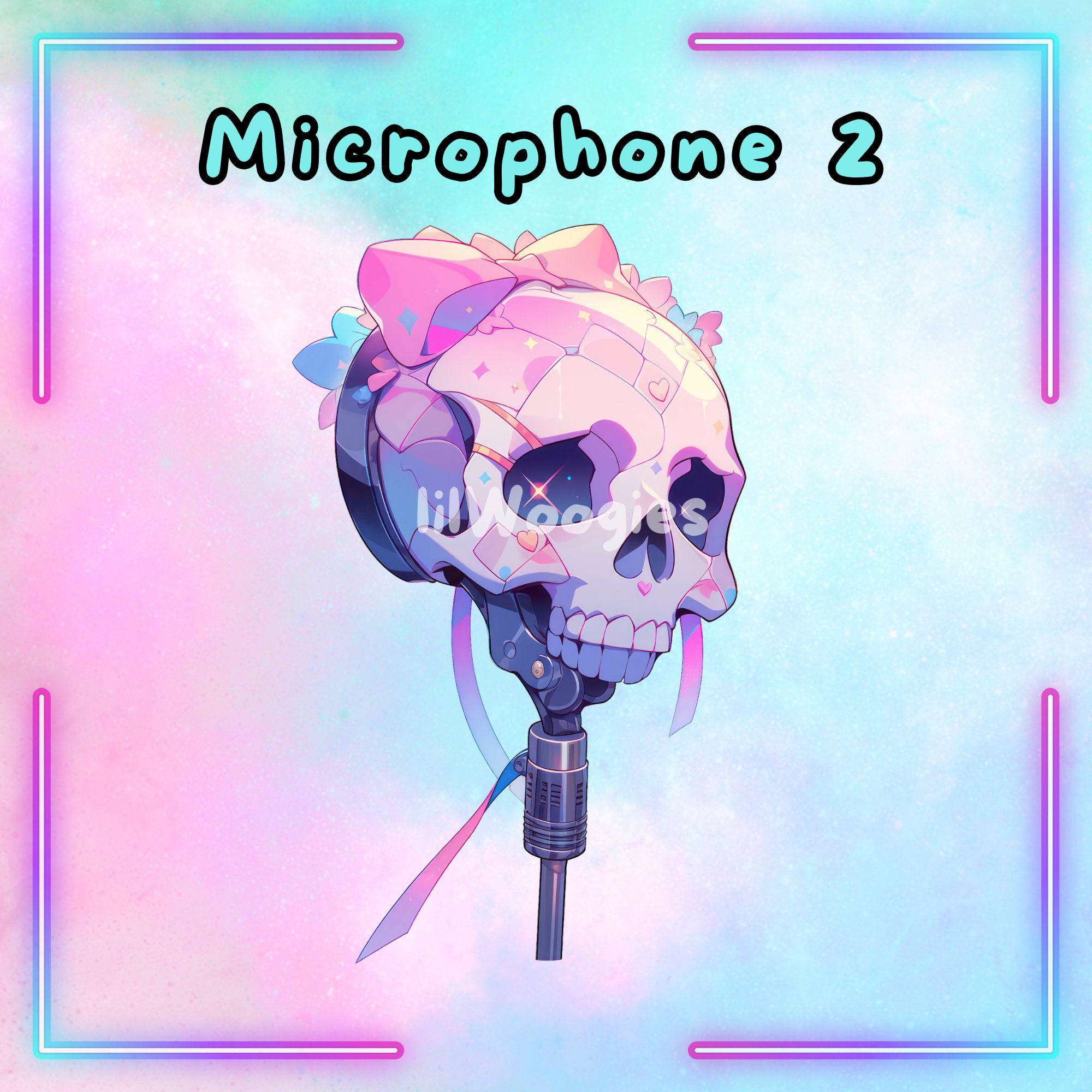 5x Vtuber Skeleton Microphones | Cute | Kawaii | Pink | Glossy ...
