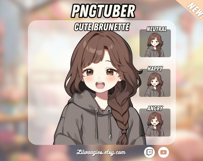 Cute Cat Girl Pngtuber | Chibi Kawaii | Pink Hair | Ready to Use ...