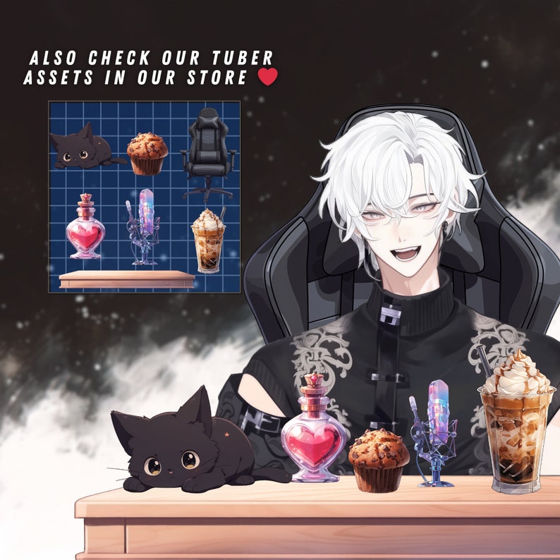 Cool Guy Grayson Pngtuber | Kawaii | Ready for Twitch | Vtuber Avatar ...