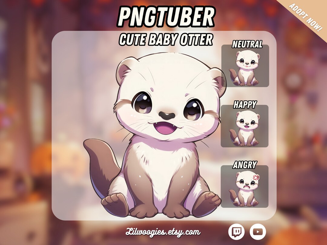Pngtuber - Otter | Kawaii | Baby | Chibi | Ready for Twitch | Vtuber ...