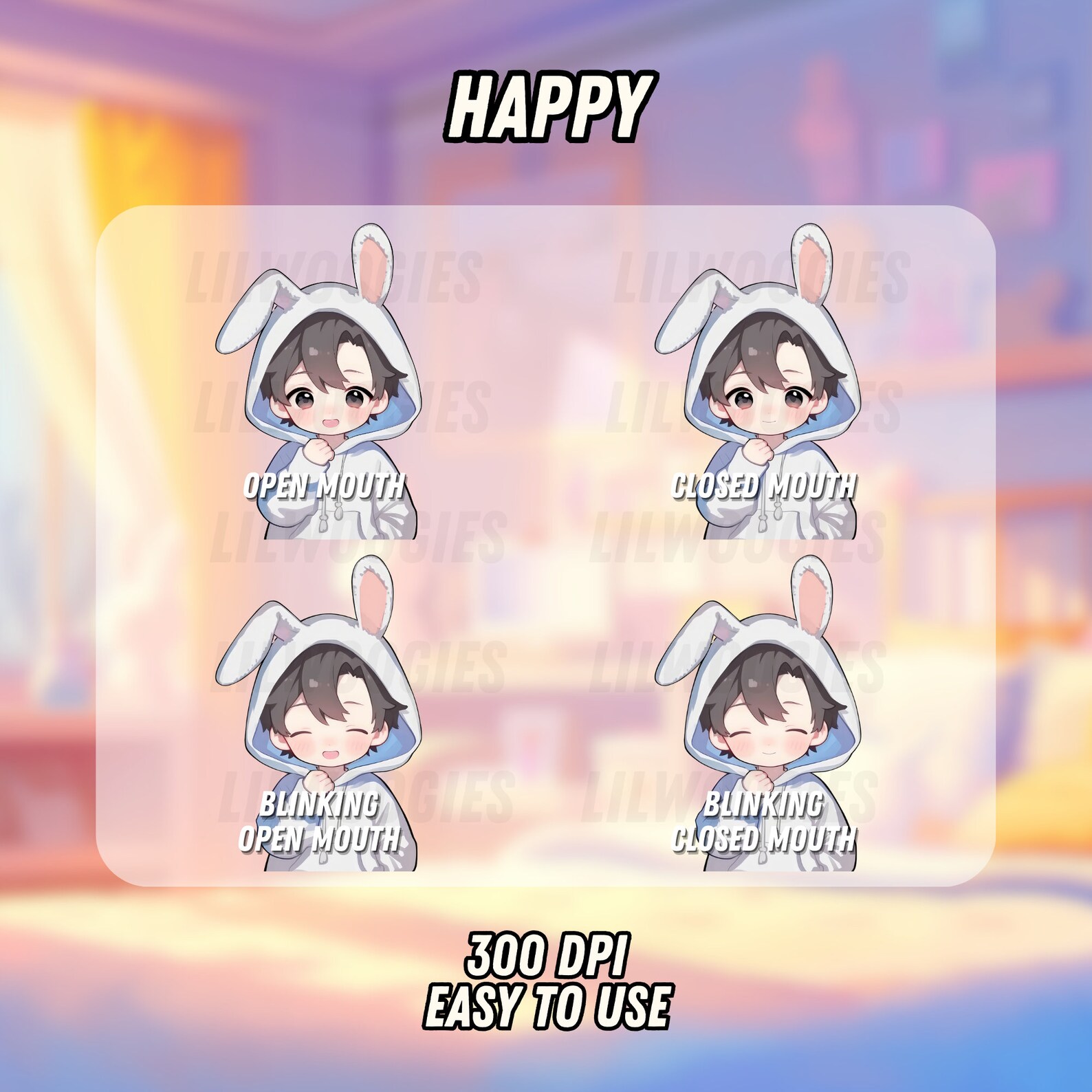 Cute Bunny Boy Pngtuber | Easter Kawaii | Ready for Twitch | Vtuber ...