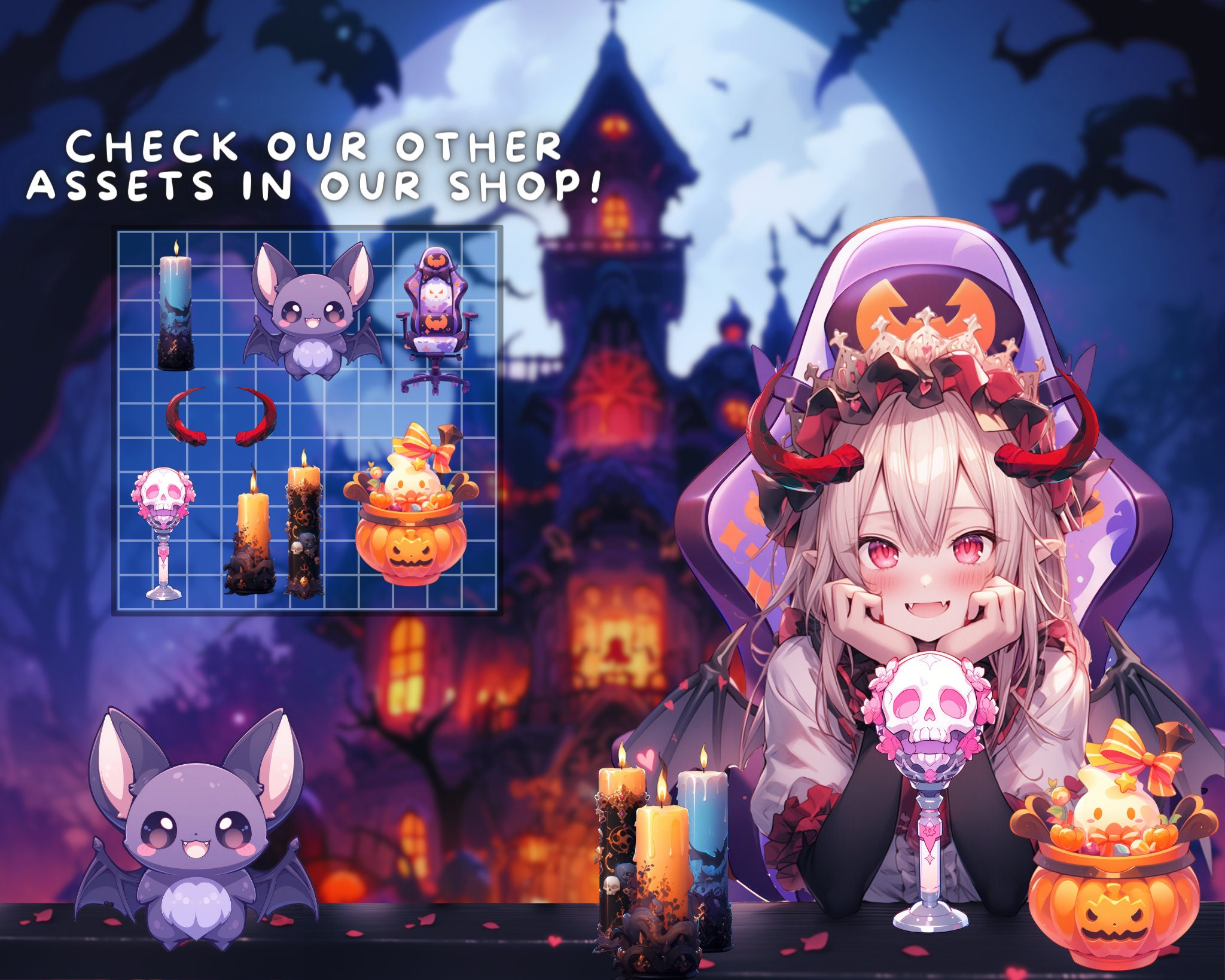 5x Vtuber Halloween Candy | Pumpkin | Trick or Treat| Transparent ...