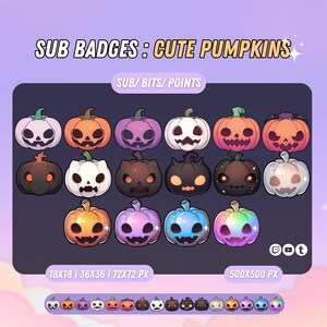 Cute Pumpkin Badges for Twitch Subscribers - Twitch Sub Badges - Twitch Bit Badges - Halloween ...