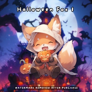 3x Vtuber Foxes | Halloween | Transparent | Cute | Kawaii | Spooky ...