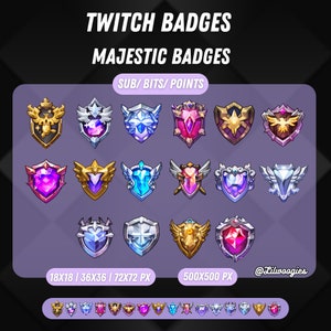 Majestic Sub Badges, Twitch Bit Badges, Sub Badges for Twitch, Twitch ...