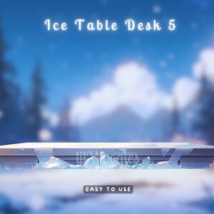 5x Ice Table Desks | Pngtuber | Transparent | Cute | Vtuber Assets ...