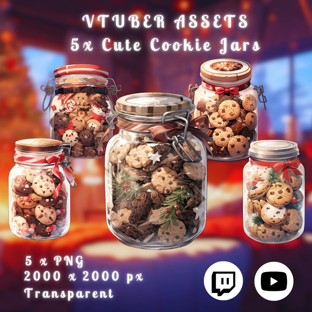 5x Vtuber Cute Cookie Jars Transparent Holiday Xmas - Etsy