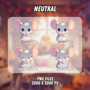 Chibi Mouse Pngtuber | Kawaii | Ready for Twitch | Vtuber Avatar ...