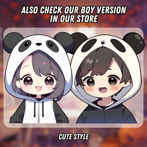 Cute Panda Girl Pngtuber | Kawaii | Ready for Twitch | Vtuber Avatar ...