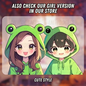 Cute Frog Girl Pngtuber | Chibi Kawaii | Ready for Twitch | Vtuber Avatar Streaming | Vtuber ...