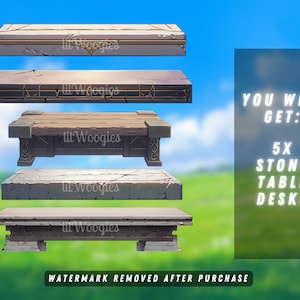 Vtuber Stone Table Desks 5x | Pngtuber | Transparent Props | Cute ...