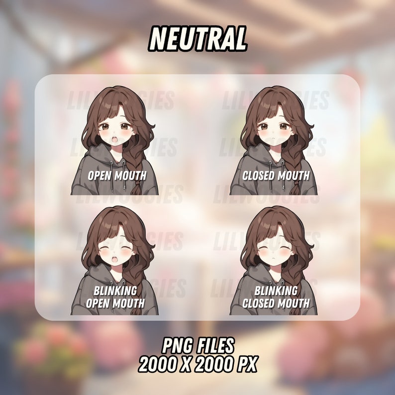 Kawaii Woman Pngtuber | Kawaii | Ready for Twitch | Streamlabs | Vtuber ...