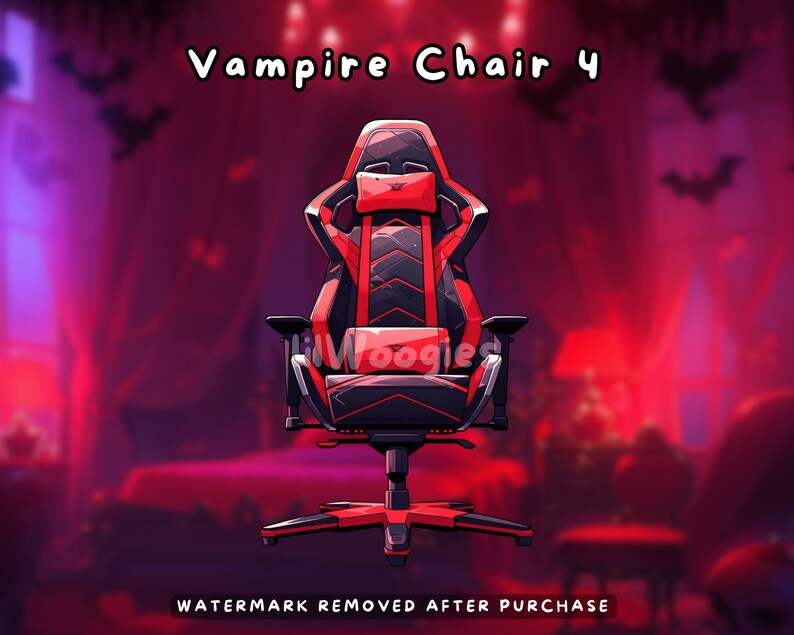 4x Vtuber Vampire Chairs | Transparent | Cute | Kawaii | Halloween ...